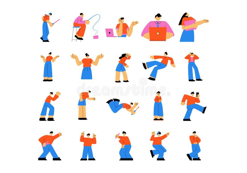 Abstracts People Illustration Element Set Stock Vector - Illustration of adult, lifestyle: 338769094