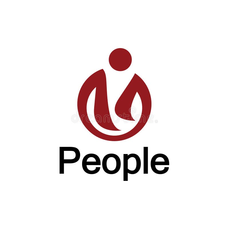 Abstract People Logo. Circle Shape with Human Icon Isolated on White ...