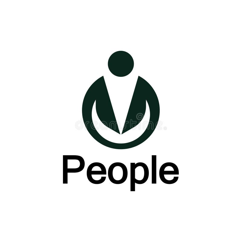 Abstract People Logo. Circle Shape with Human Icon Isolated on White ...