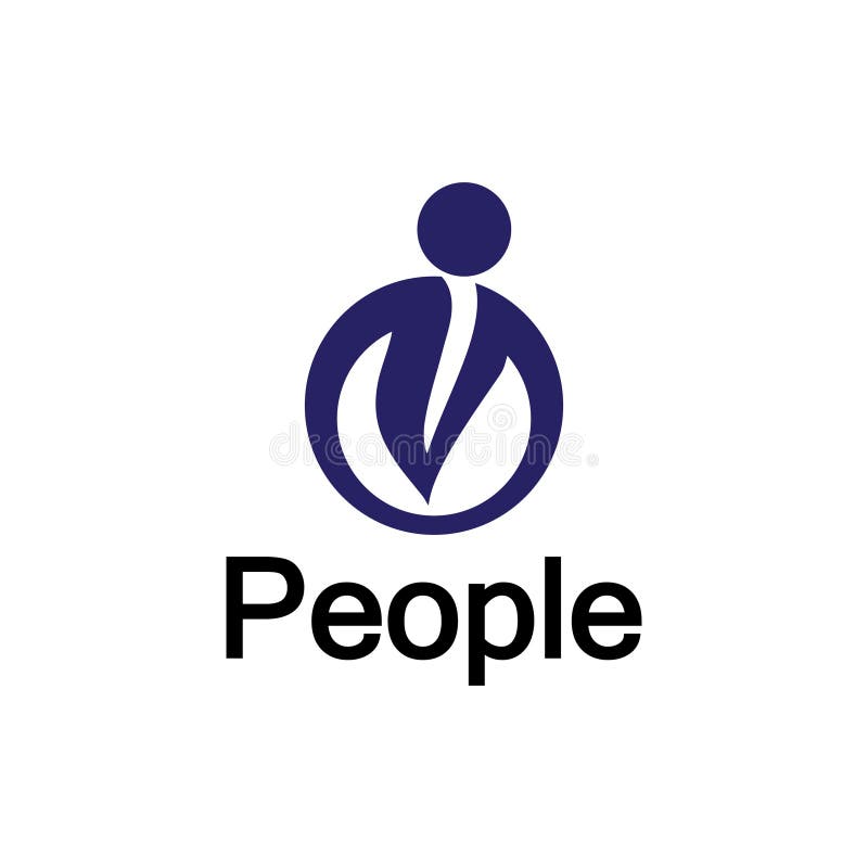 Abstract People Logo. Circle Shape with Human Icon Isolated on White ...