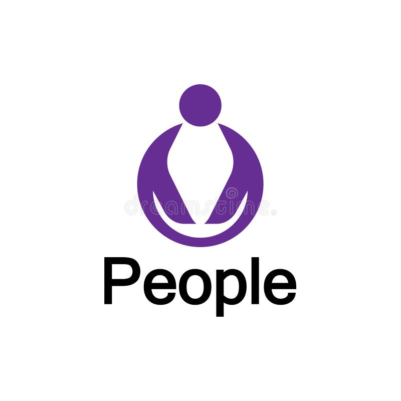 Abstract People Logo. Circle Shape with Human Icon Isolated on White ...