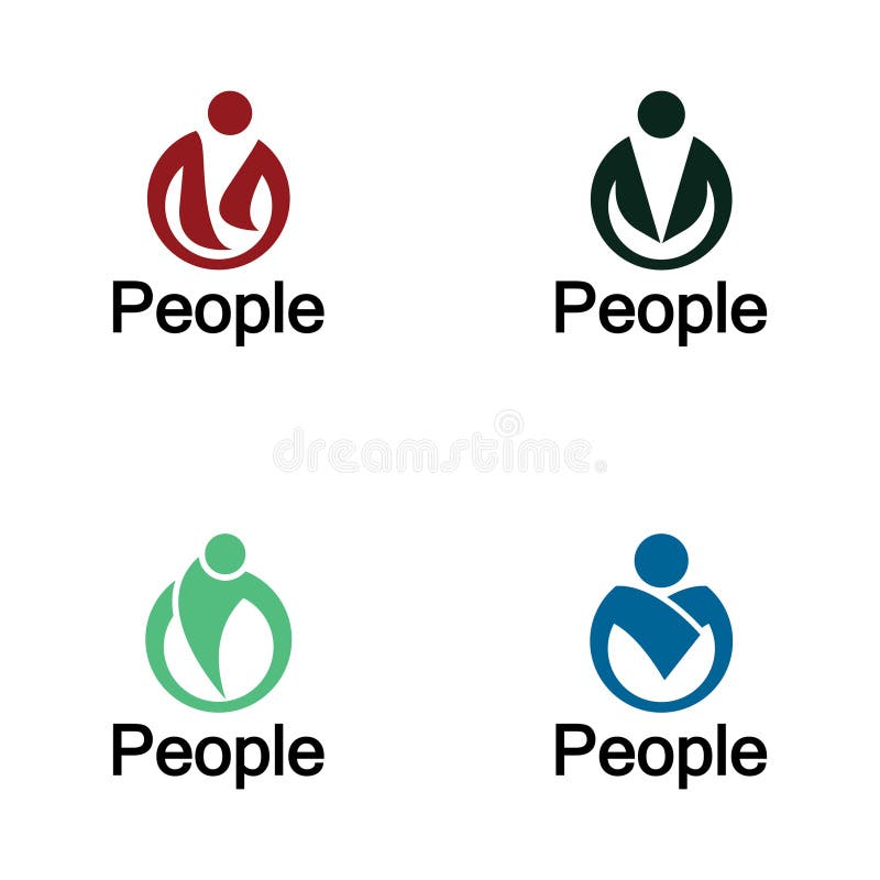 Abstract People Logo. Circle Shape with Human Icon Isolated on White ...