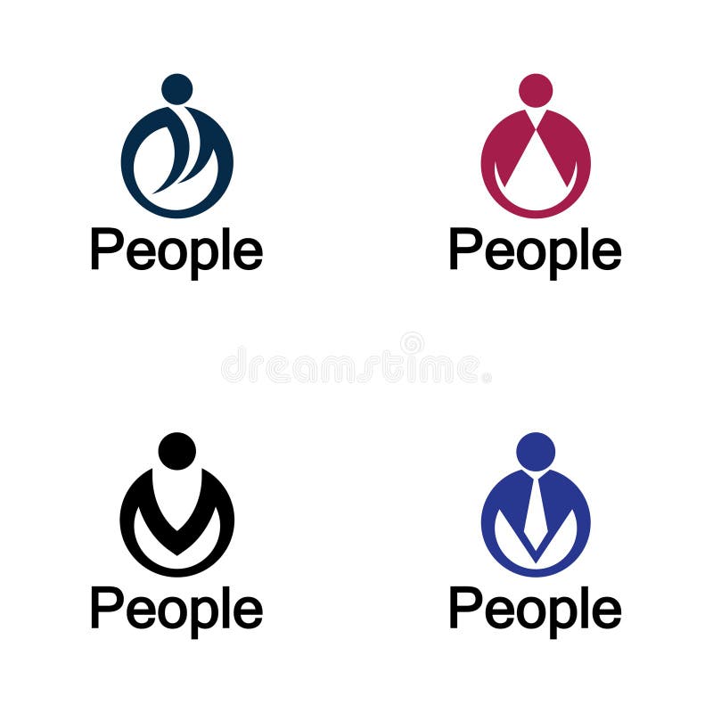 Abstract People Logo. Circle Shape with Human Icon Isolated on White ...