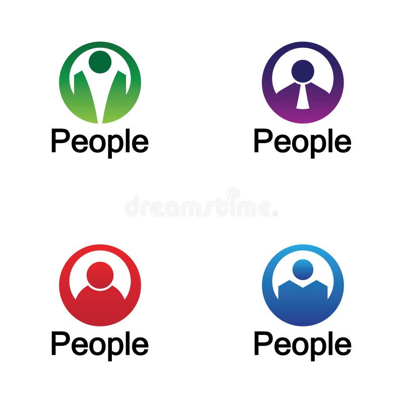 Abstract People Logo. Circle Shape with Human Icon Isolated on White ...