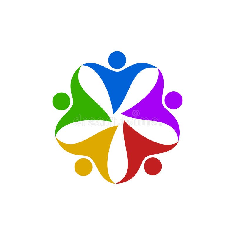 Abstract People Logo Design Template Related To Teamwork Stock Vector ...