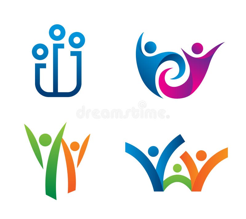 Abstract People Logo or Icon Template Design Stock Vector ...