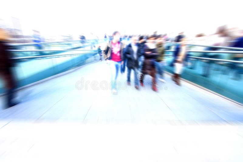 Abstract People in Rush Hour Stock Photo - Image of white, defocussed ...
