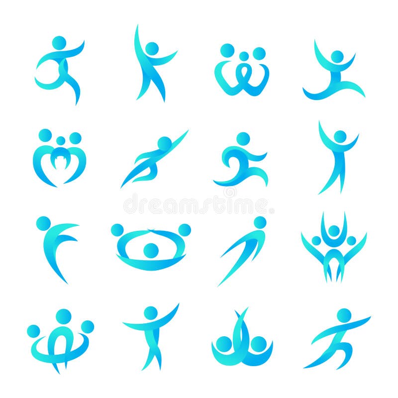 Abstract Vector People Silhouette Teams and Groups Human Figure Shapes ...