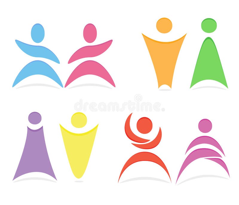 Abstract People Vector Logo Template. Stock Vector - Illustration of ...