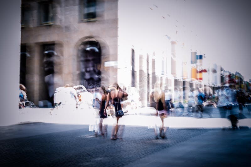 Abstract people walking stock photo. Image of street - 32723146