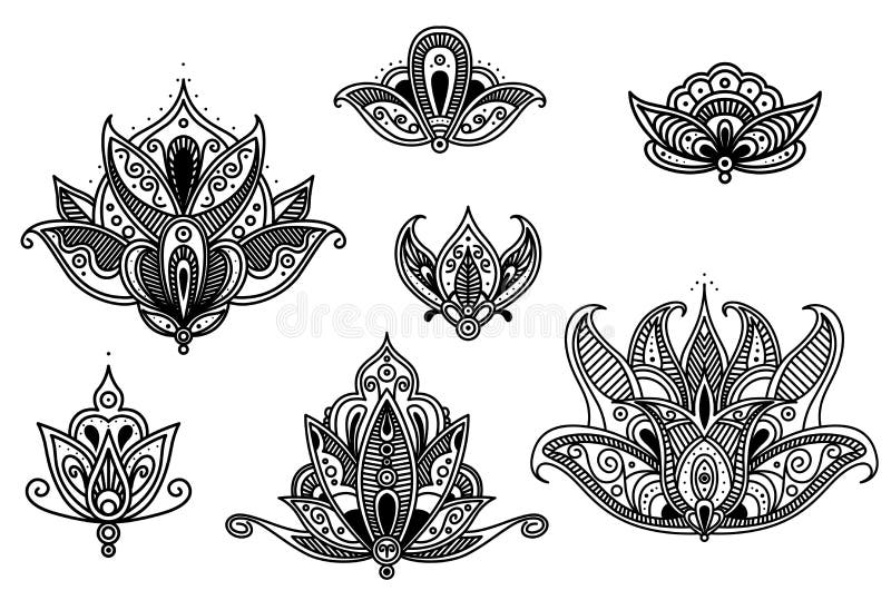 Abstract Persian and Indian Flower Stock Vector - Illustration of silk ...