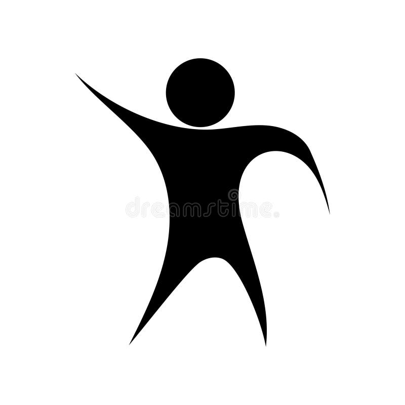 Abstract Person Figure. Human Motion Shape. Dynamic Body Icon. Vector ...