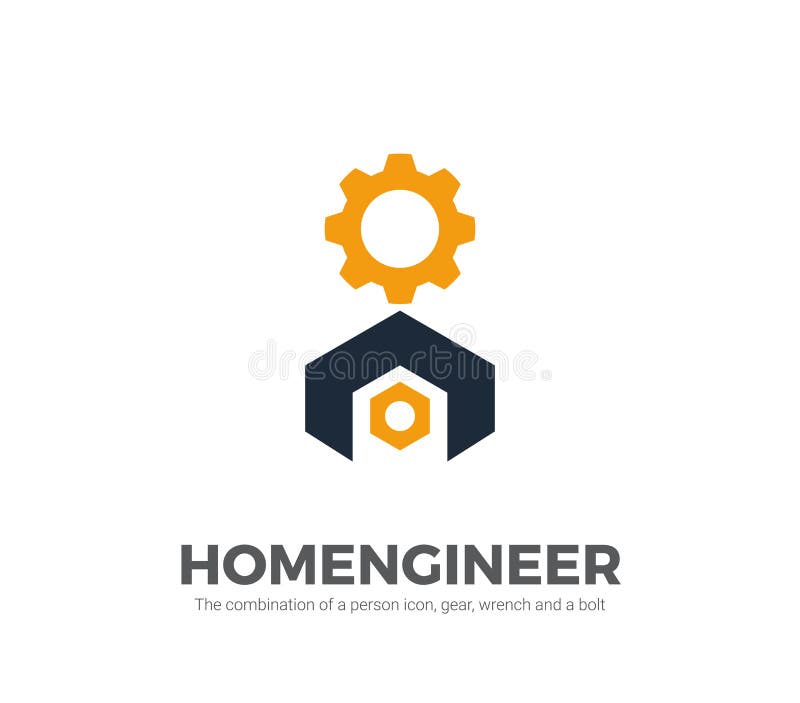 Abstract Person Icon with Cog Head Stock Vector - Illustration of ...