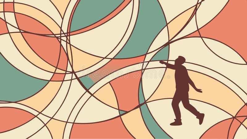 Abstract Person and Lines, Modern Art and Conceptual Design Vector ...