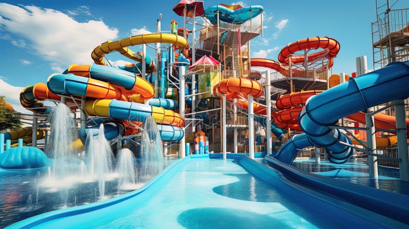 Abstract Personnel of Water Games in the Water Park Stock Illustration ...