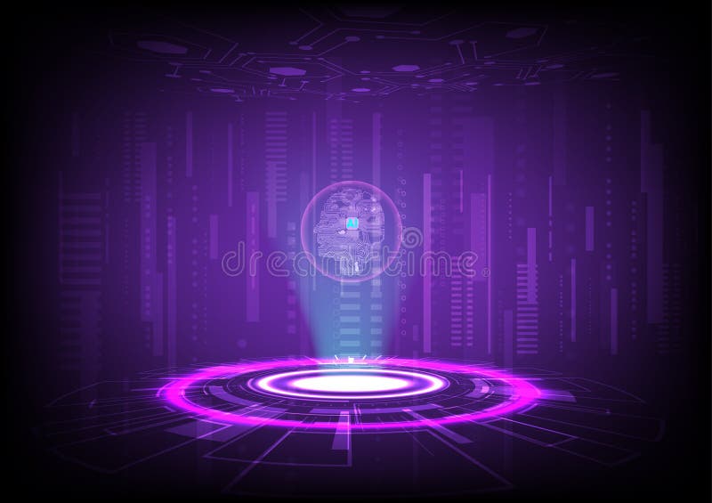 Technology Abstract the Future of Machine Learning Artificial Intelligence Head Shaped Circuit ...