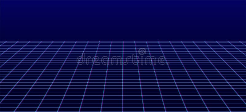 Abstract Perspective Black Grid. Wireframe Landscape. Vector ...