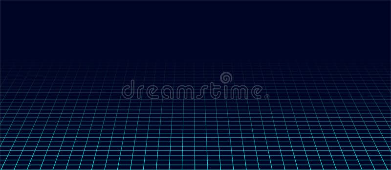 Abstract Perspective Blue Grid. Wireframe Landscape. Vector ...