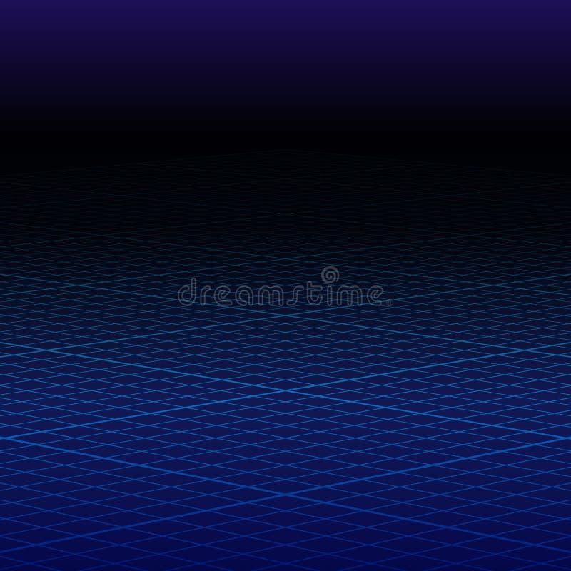 Abstract Perspective Blue Grid. Wireframe Landscape Stock Vector ...