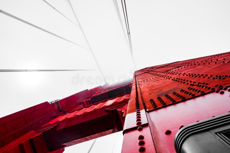 Abstract Perspective of a Famous Red Steel Bridge Overlooking ...