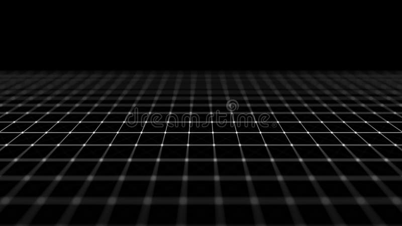 Abstract Perspective Grid. Digital Background in Retro Style. Wireframe ...
