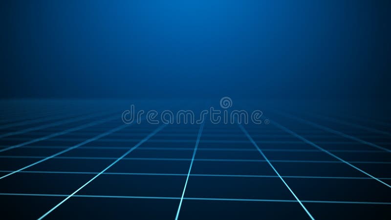 Abstract Perspective Grid. Digital Retro Background. Wireframe Cyber ...