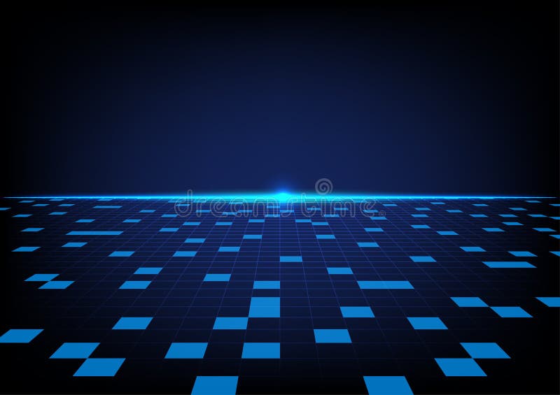 Abstract Perspective Grid Line and Lighting Technology Background Stock ...