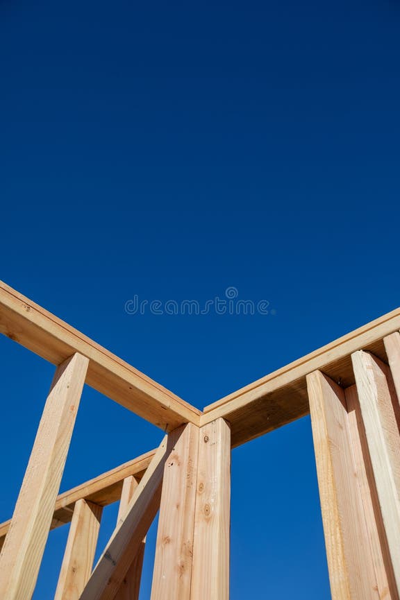 Abstract Perspective of a House Wood Construction Framing Stock Image ...
