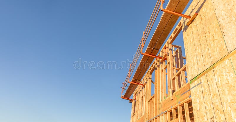 Abstract Perspective of a House Wood Construction Framing Stock Image ...