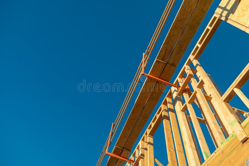 Abstract Perspective of a House Wood Construction Framing Stock Image ...