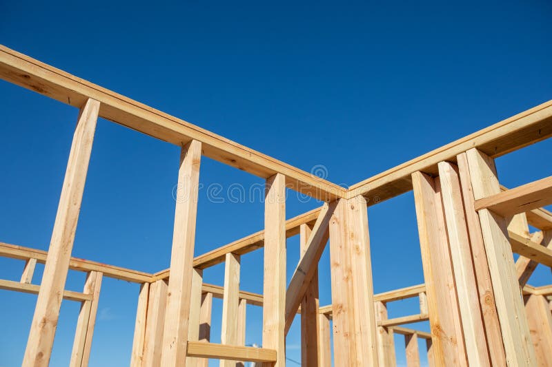 Abstract Perspective of a House Wood Construction Framing Stock Photo ...