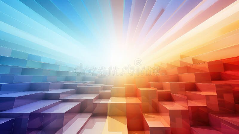 Abstract Perspective Prism Cascade Stock Illustration - Illustration of ...
