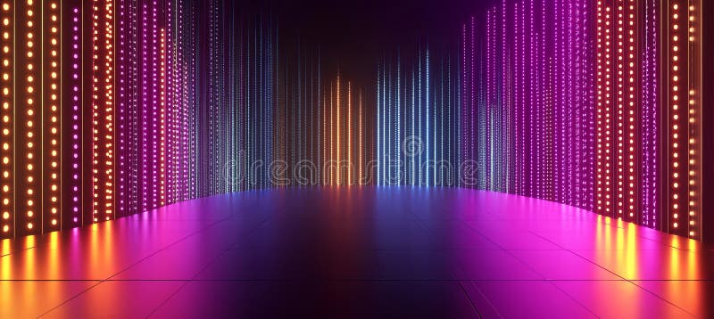 Abstract Perspective of Vivid Purple, Blue, and Gold Streaks of Light ...
