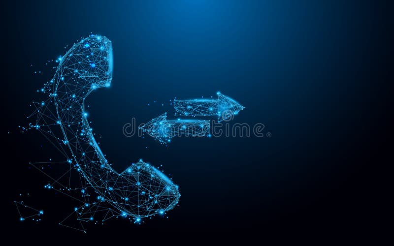 Abstract Phone Icon from Lines and Triangles, Point Connecting Network ...