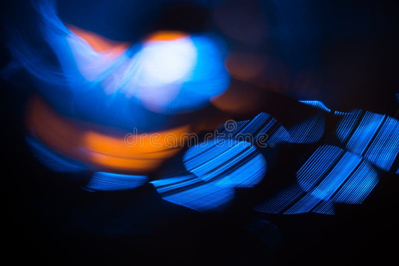 Abstract Photo of Blurred Light Sources in Orange and Blue Colors Stock ...
