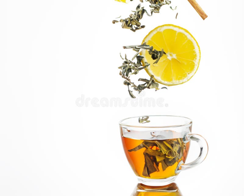 Abstract Photo Of Loose Herb Tea Isolated Over White Background Created With Generative Ai