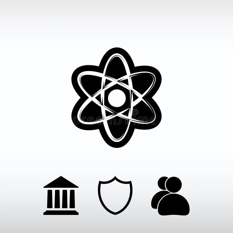 Abstract Physics Science Model Icon, Vector Illustration. Flat D Stock ...