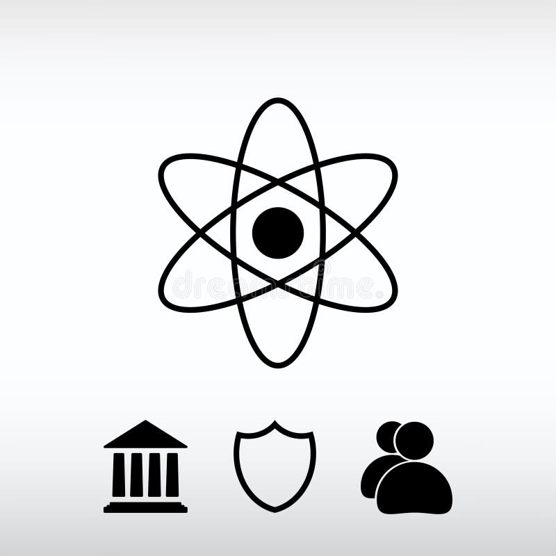 Abstract Physics Science Model Icon, Vector Illustration. Flat D Stock ...