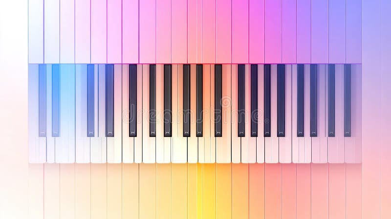 Abstract Piano Keys Background with Gradient Stripes and Geometric ...