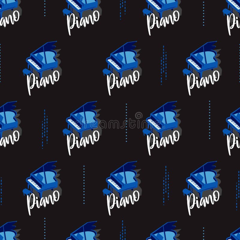 Abstract Piano Music Instrument Vector Seamless Pattern Stock Vector ...