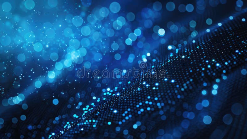 Abstract Picture of Blue Light Particle with Digital Technology Style ...