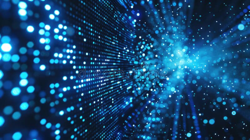 Abstract Picture of Blue Light Particle with Digital Technology Style ...