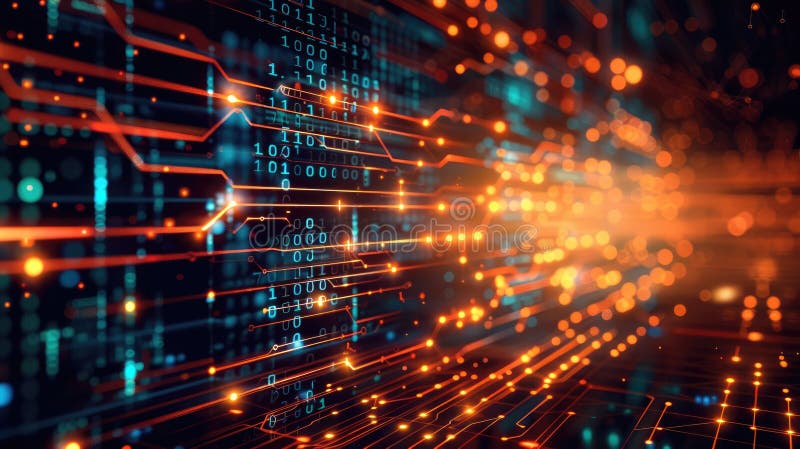 Abstract Picture of Chip on Complex Circuit with Digital Technology ...