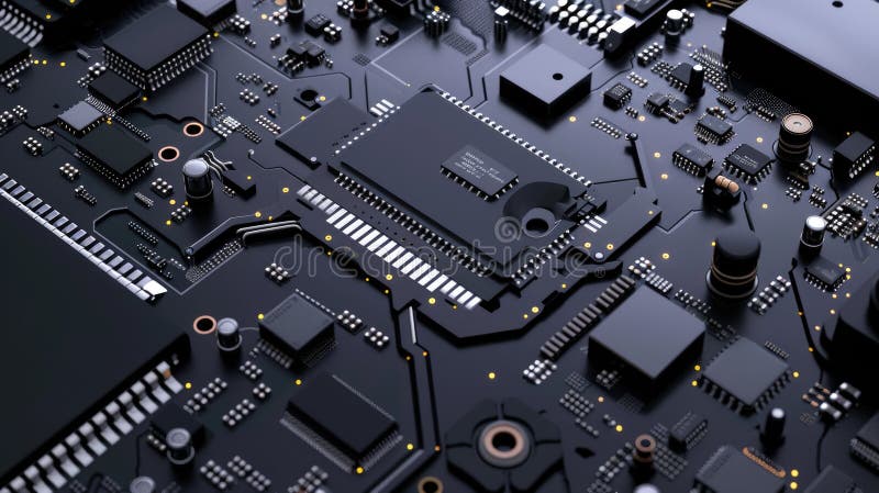 Abstract Picture of Chip on Complex Circuit with Digital Technology ...