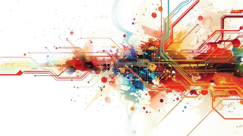 Abstract Picture of Chip on Complex Circuit with Digital Technology ...