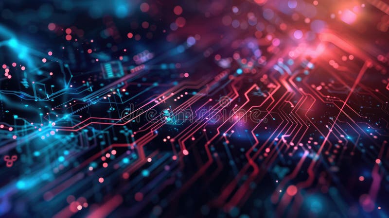 Abstract Picture of Chip on Complex Circuit with Digital Technology ...