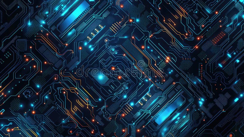 Abstract Picture of Chip on Complex Circuit with Digital Technology ...