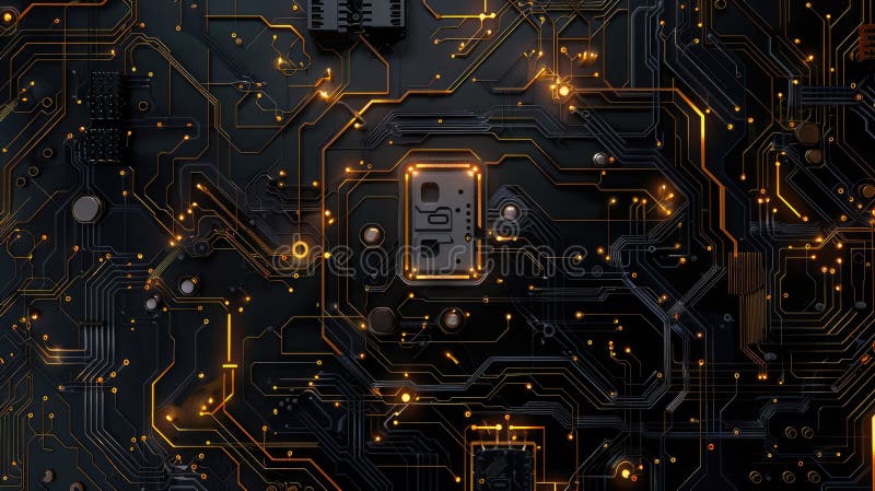 Abstract Picture of Chip on Complex Circuit with Digital Technology ...