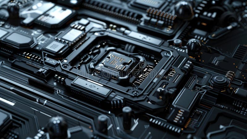 Abstract Picture of Chip on Complex Circuit with Digital Technology ...