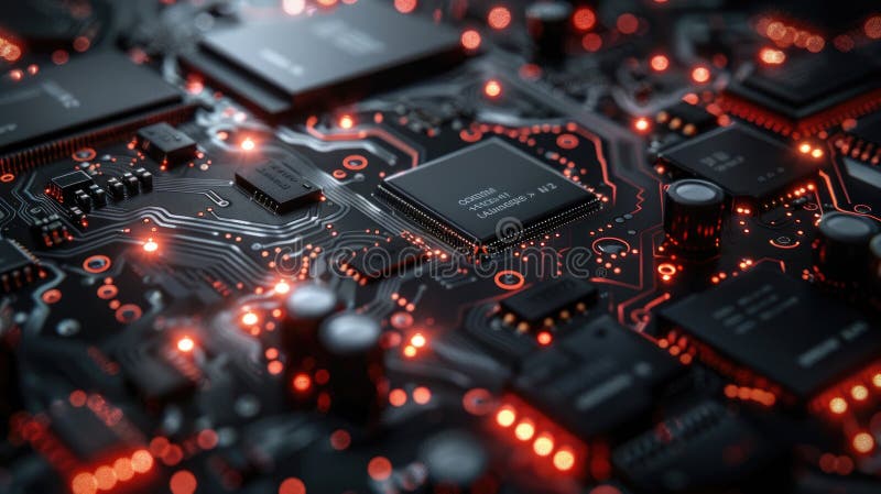 Abstract Picture of Chip on Complex Circuit with Digital Technology ...